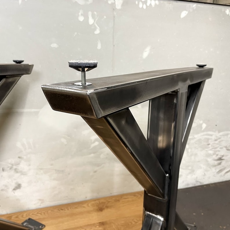 Farmhouse Trestle Metal Table Legs - Blackened Steel Finish ...