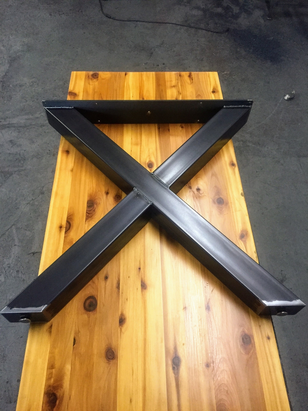 Metal Table Legs - Heavy Duty X Style - 3" Tube - Industrial Natural ...