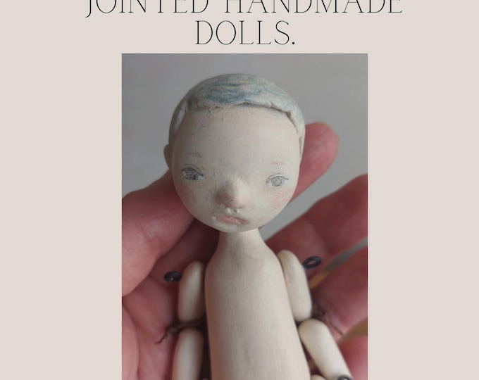 Small Art Doll Granny With Beam, OOAK Handmade Polymer Doll ...