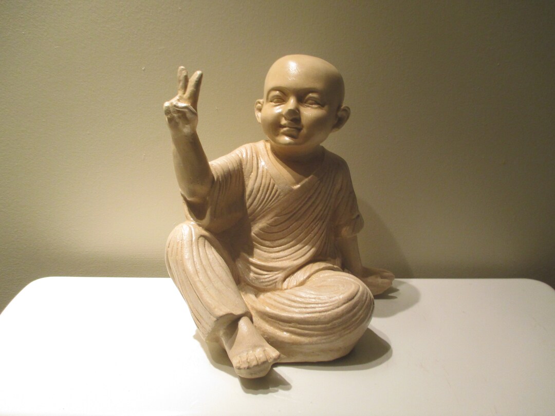 Buddhist Monk of Peace Statue - Etsy
