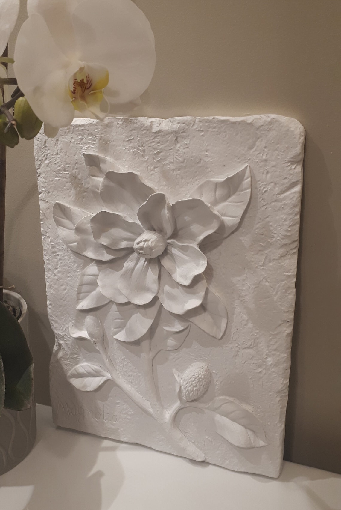 Magnolia Flower Wall Tile | Etsy