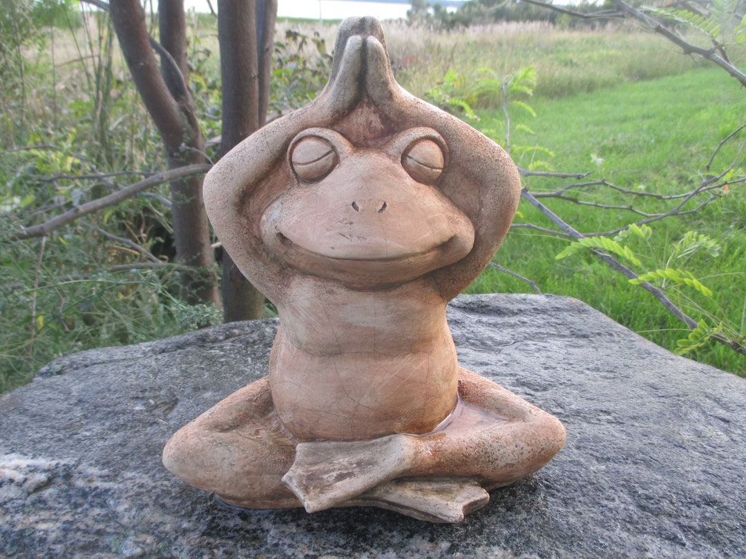 Yoga Frog in A Lotus Position Statue - Etsy