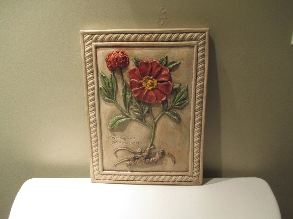 Large Peony Flower Tile - Etsy