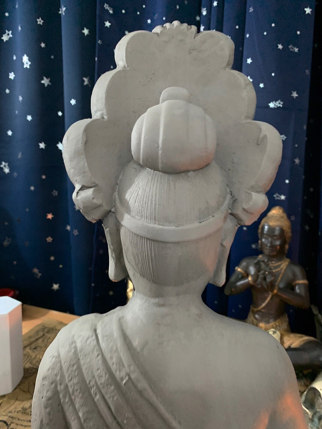 22 3/8" Burmese Shan Concrete Slip Jambupati Buddha Circa 1956 - East ...