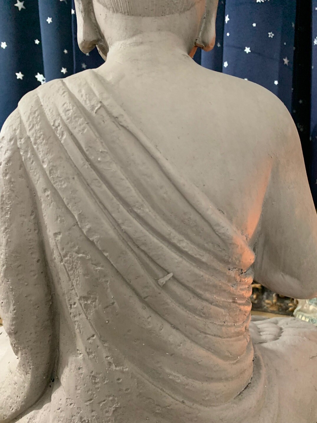 22 3/8" Burmese Shan Concrete Slip Jambupati Buddha Circa 1956 - East ...