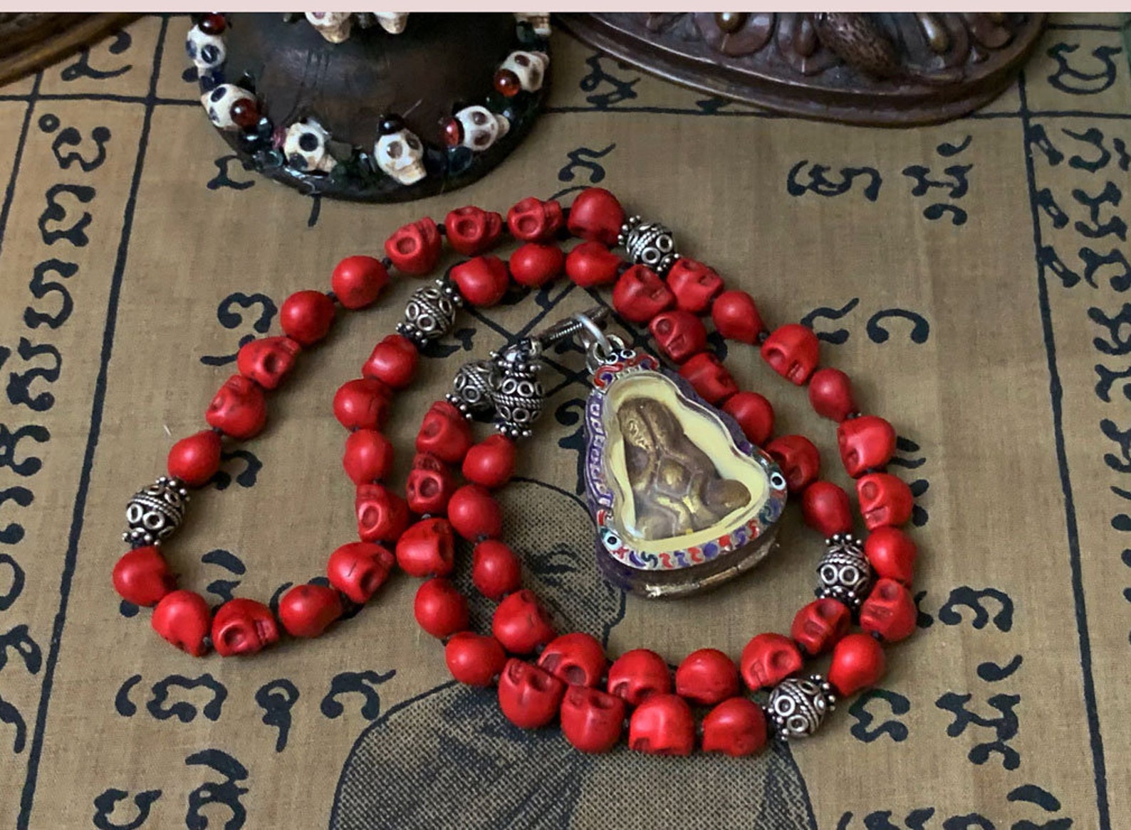 Botak Chin's LP Nak BE 2443 Phra Pidta Amulet in Thai Silver Case W ...