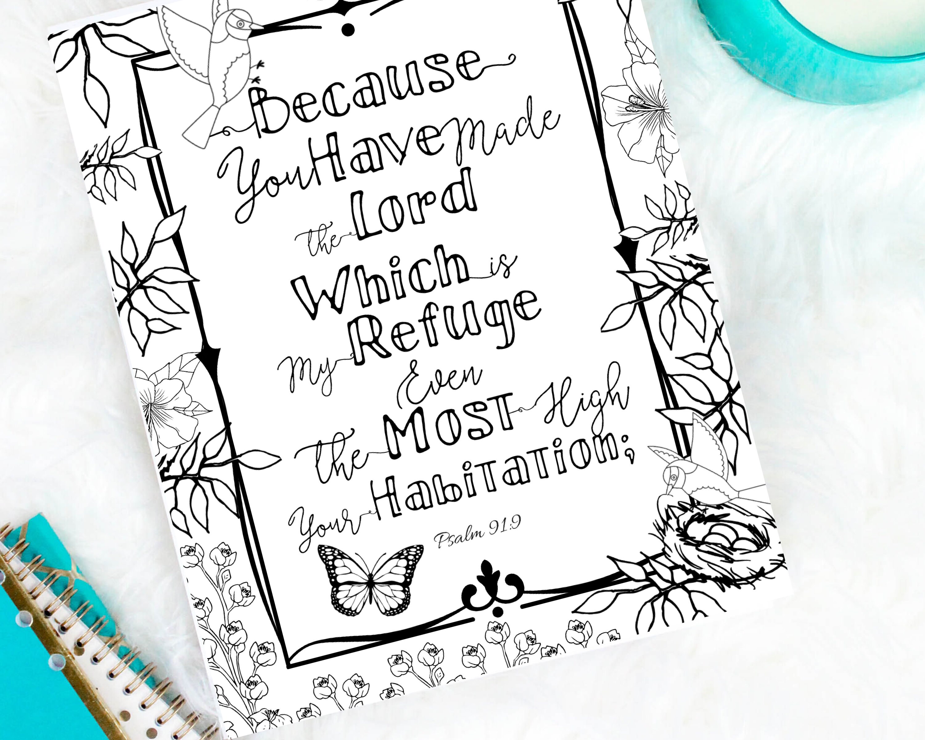 Psalm 91 Adult Coloring Book Printable PDF - Etsy