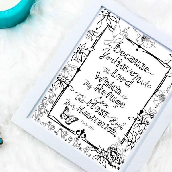 Psalm 91 Coloring Page - Etsy