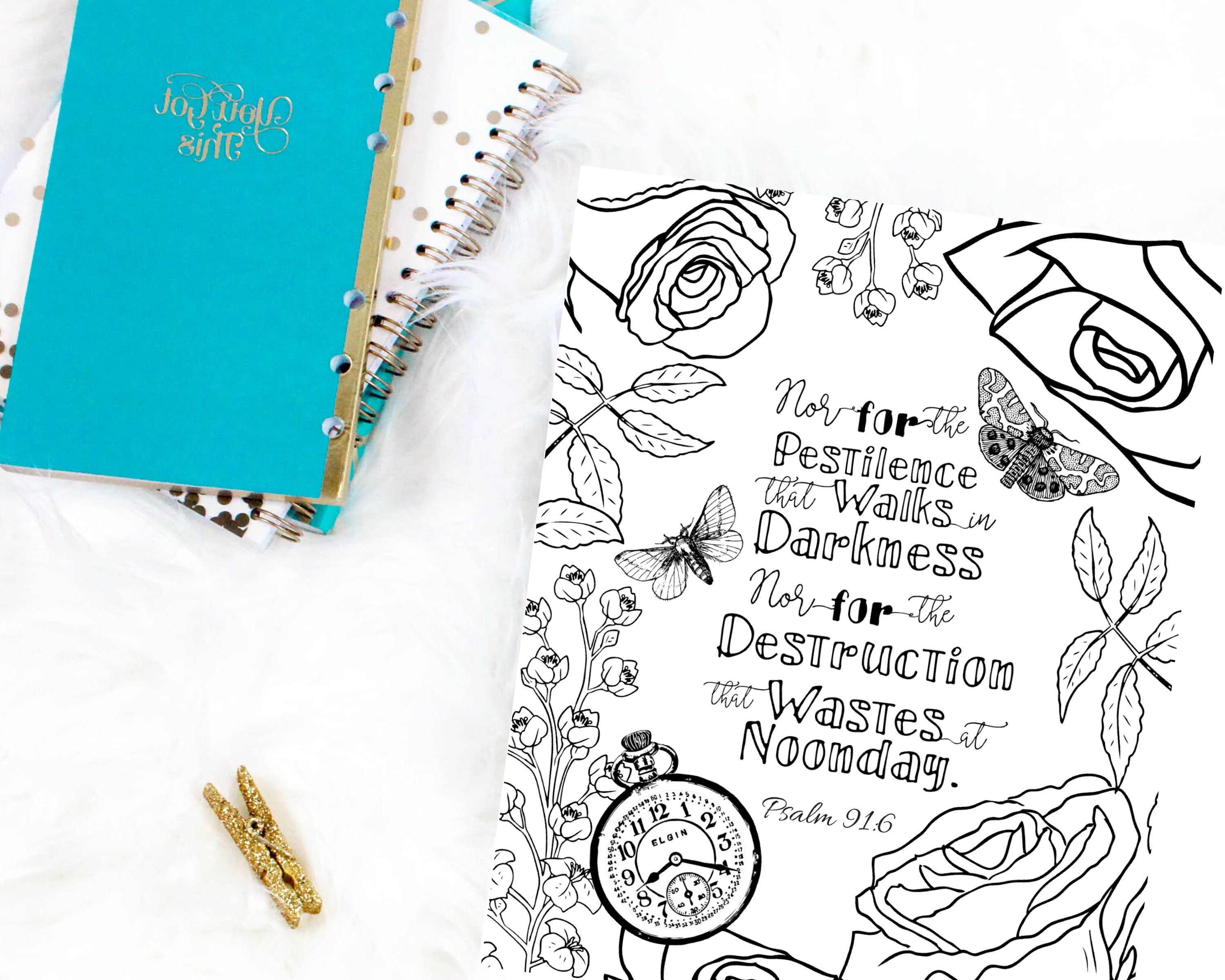Psalm 91 Adult Coloring Book Printable PDF - Etsy