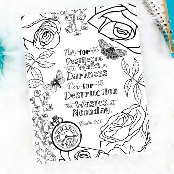 Psalm 91 Coloring Page - Etsy