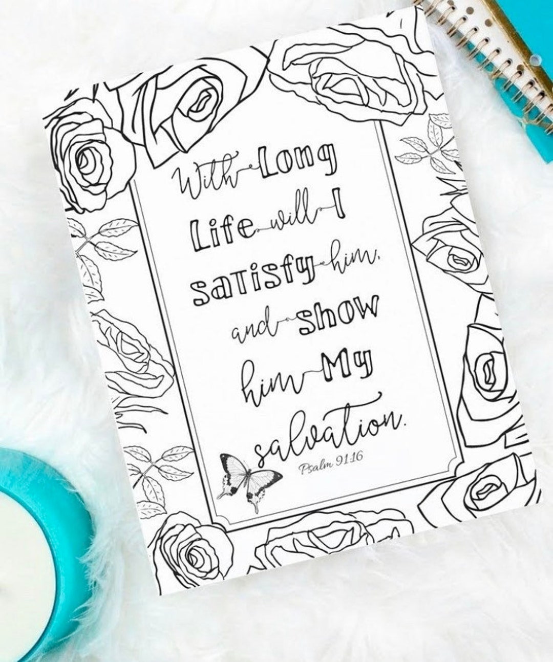 Psalm 91:16 Coloring Page | Christian Art (printable) - Etsy