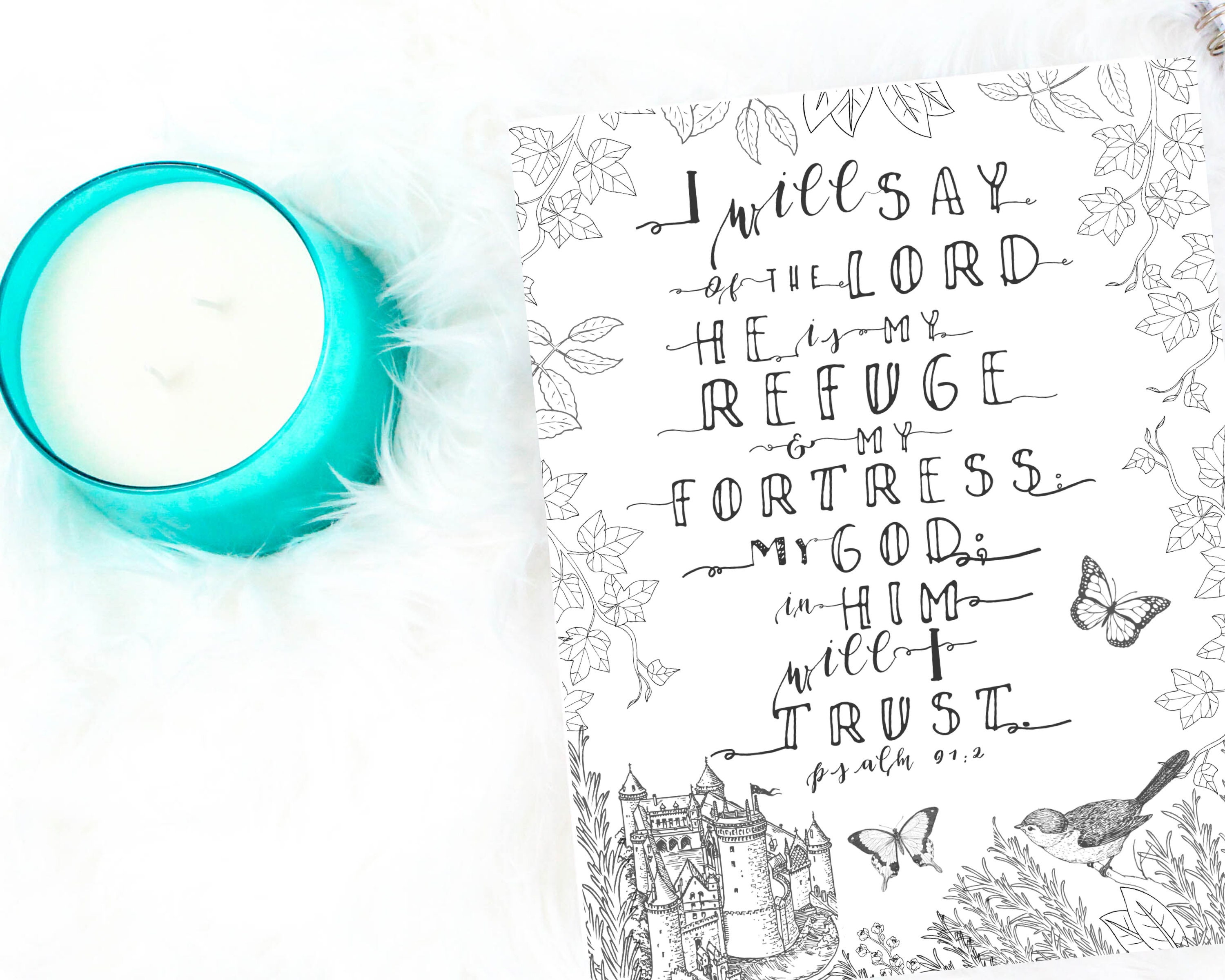 Psalm 91 Adult Coloring Book Printable PDF - Etsy
