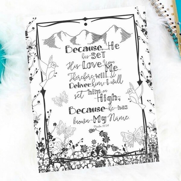 Psalm 91 Coloring Page - Etsy