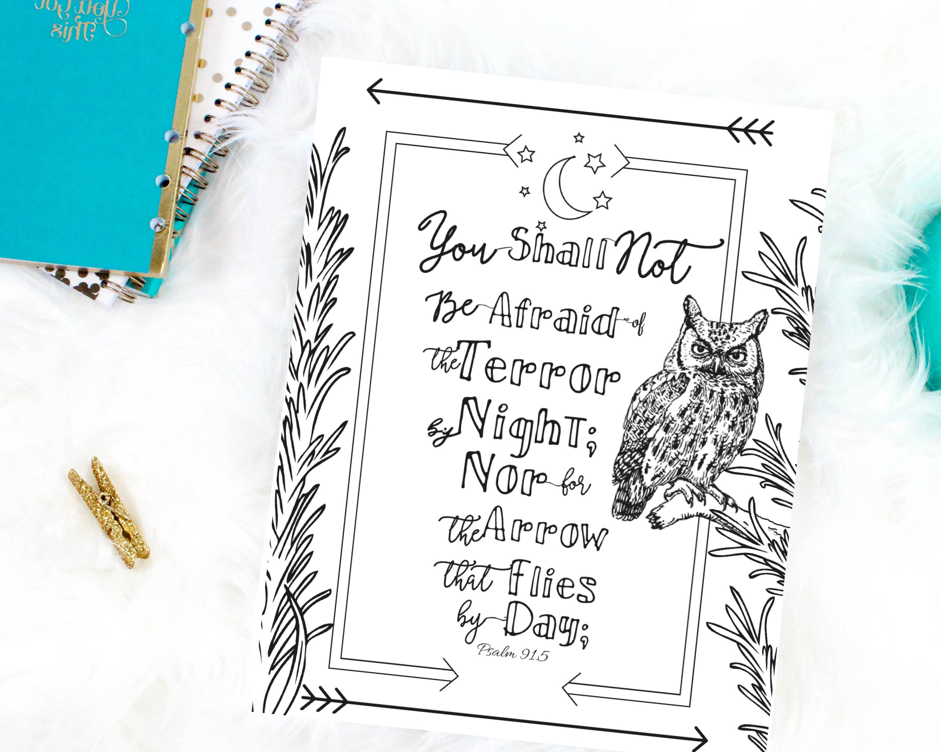 Psalm 91 Adult Coloring Book Printable PDF - Etsy
