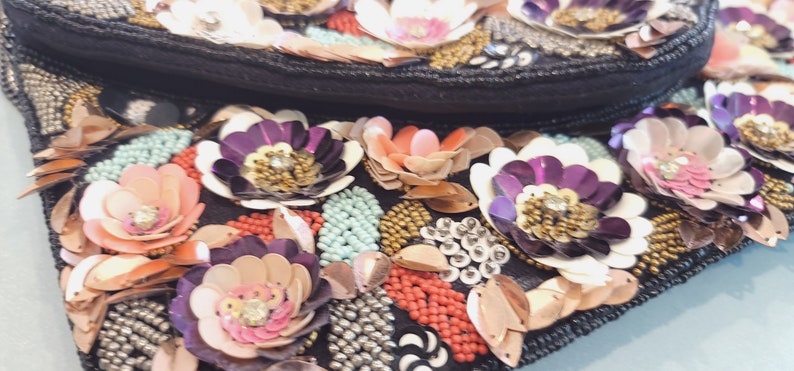 Handmade Floral Bag, Designer Bead Bag, Clutch Purse, Fashion Sling ...