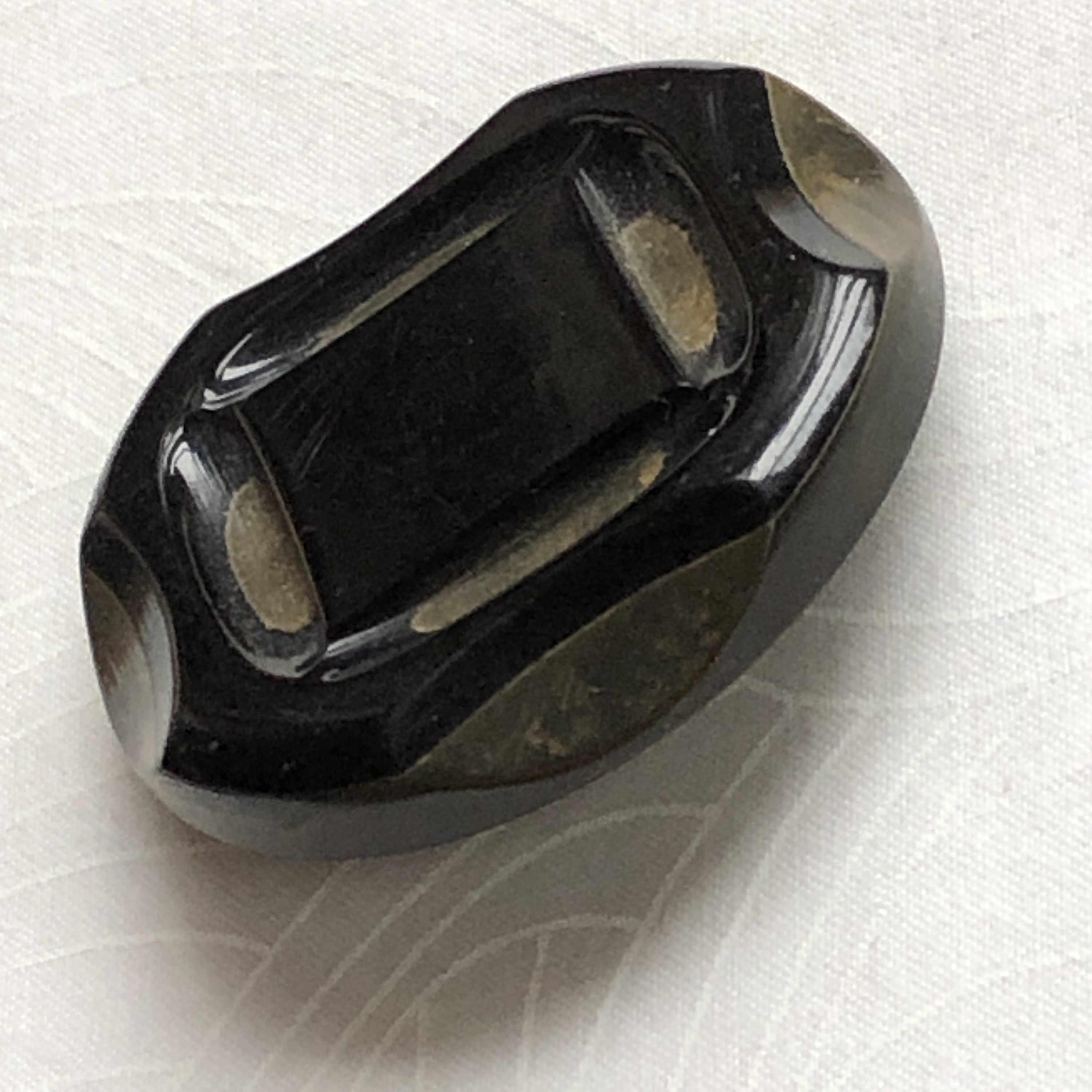 0906 - LK - Marble & Black Laminated Probably Casein, Carved or Molded ...