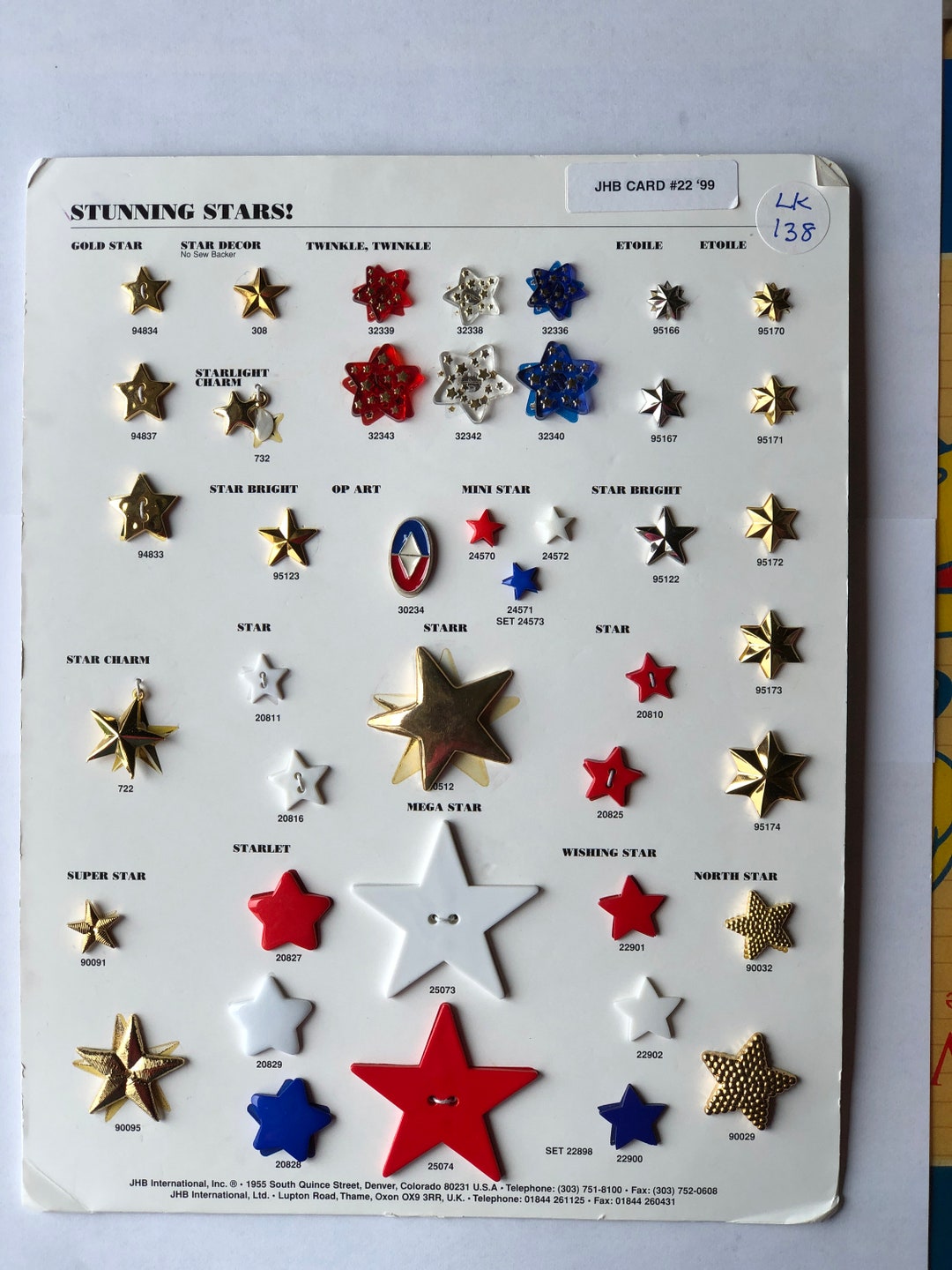 0949-LK - 9x12 JHB "stunning Stars" Original Store Card of JHB Star ...
