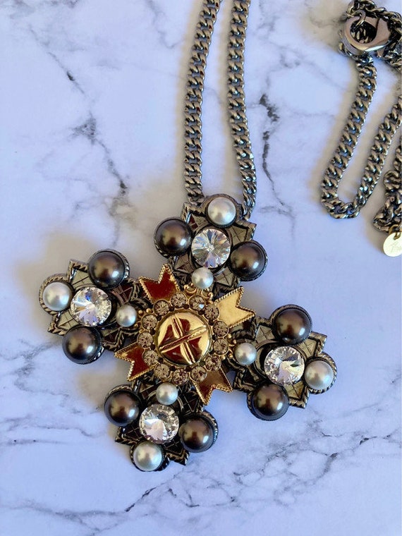 Reminiscence - Magnificent large cross long necklace … - Gem