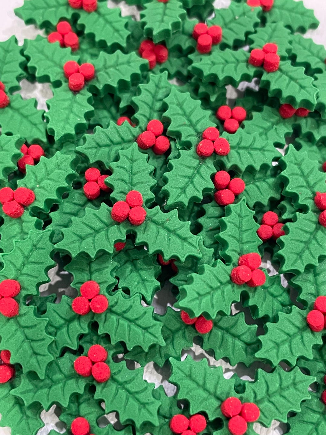 Holly Leaves With Berries Edible Cake, Cupcakes , Cookies and Chocolate ...