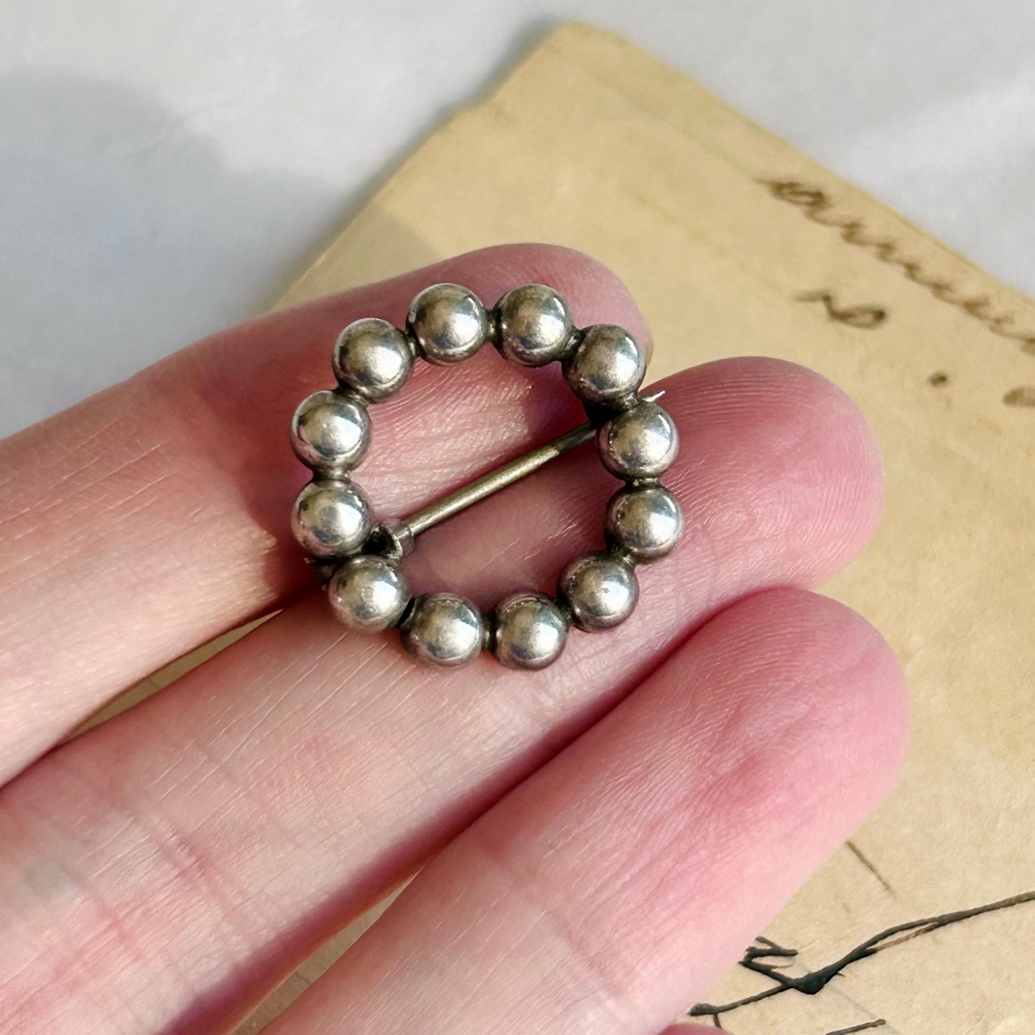 Tiny Antique Silver German 1920s 1930s Circle Pin Brooch, Pre-war ...