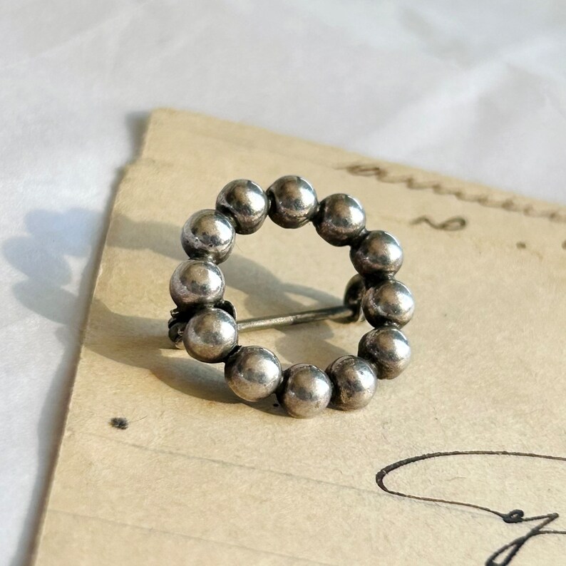 Tiny Antique Silver German 1920s 1930s Circle Pin Brooch, Pre-war ...