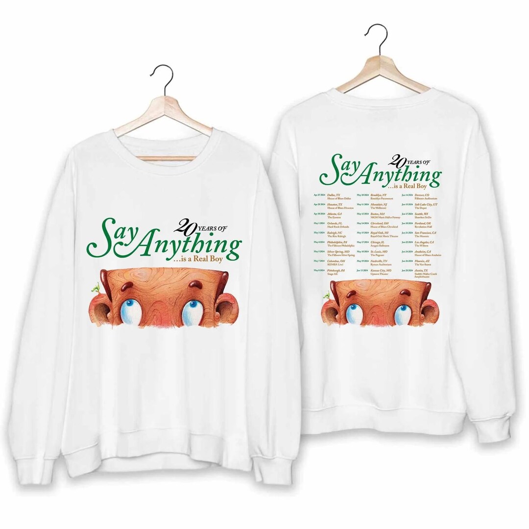 Say Anything 2024 Tour Shirt, 2024 is a Real Boy 20th Anniversary Tour ...
