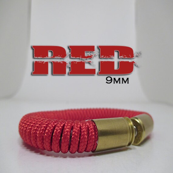 Red 9mm Military and Second Amendment Paracord Bullet Bracelet | Etsy