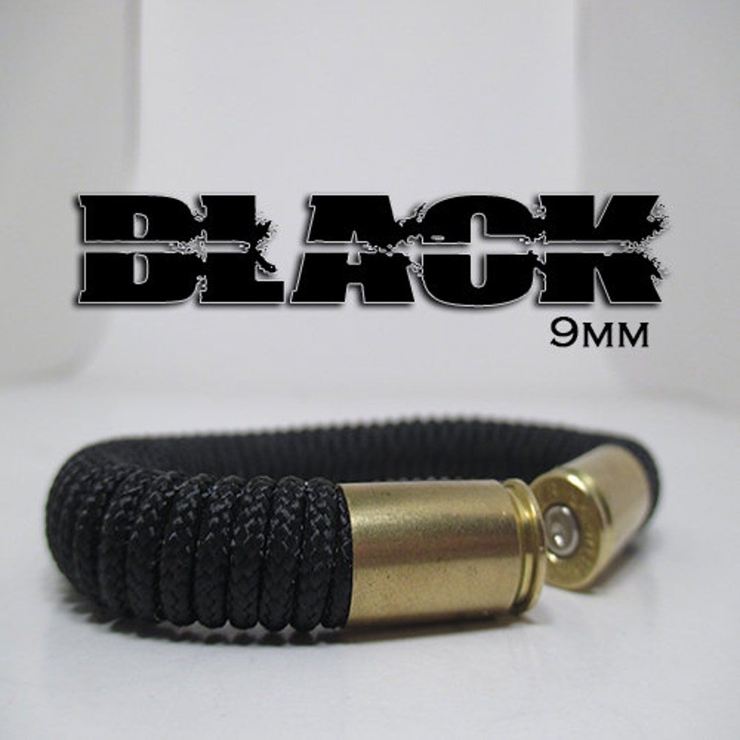 Black 9mm Military and Second Amendment Paracord Bullet Bracelet - Etsy