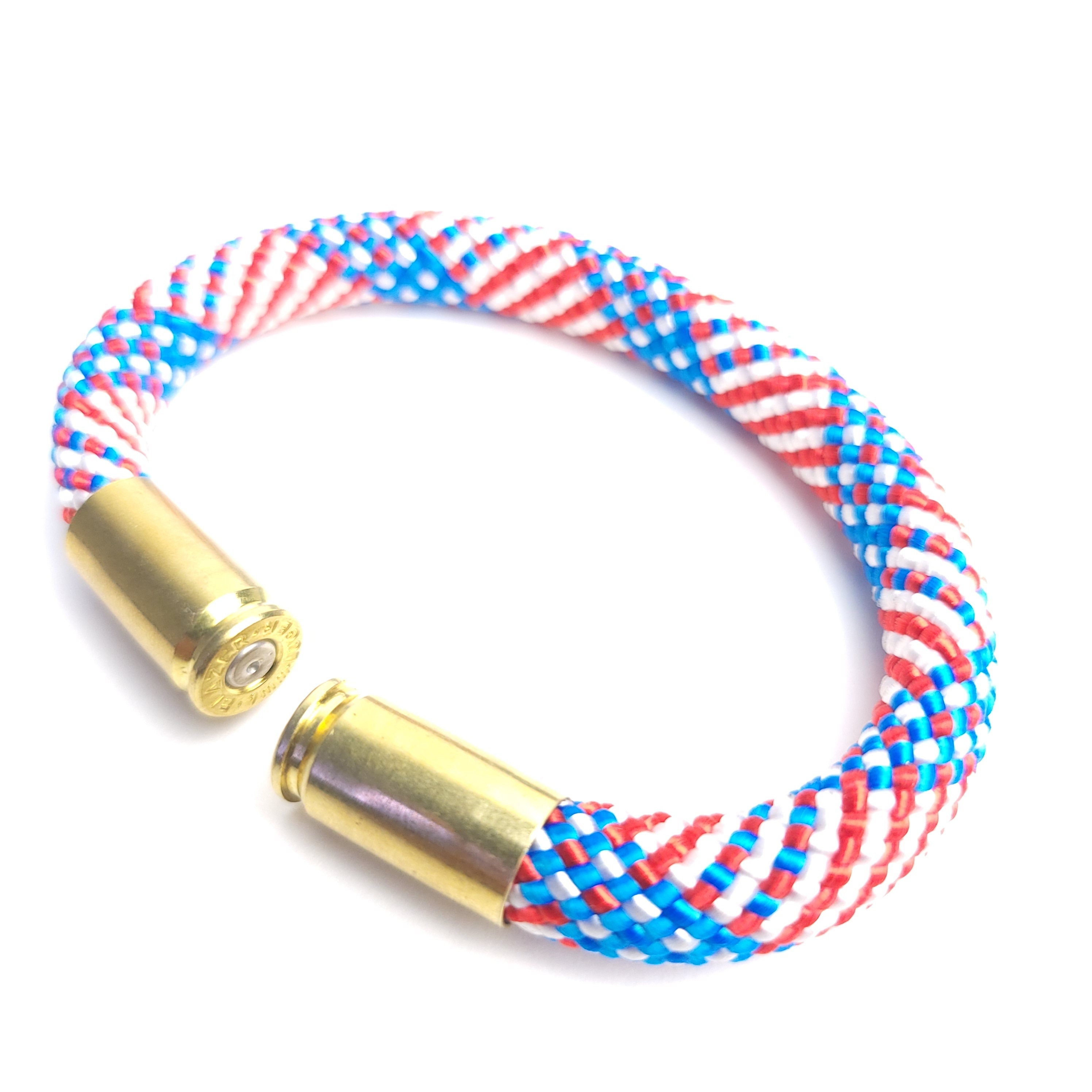 American Flag 2nd Amendment Bullet Casing Bracelet 9mm, 40 cal, .45ACP ...