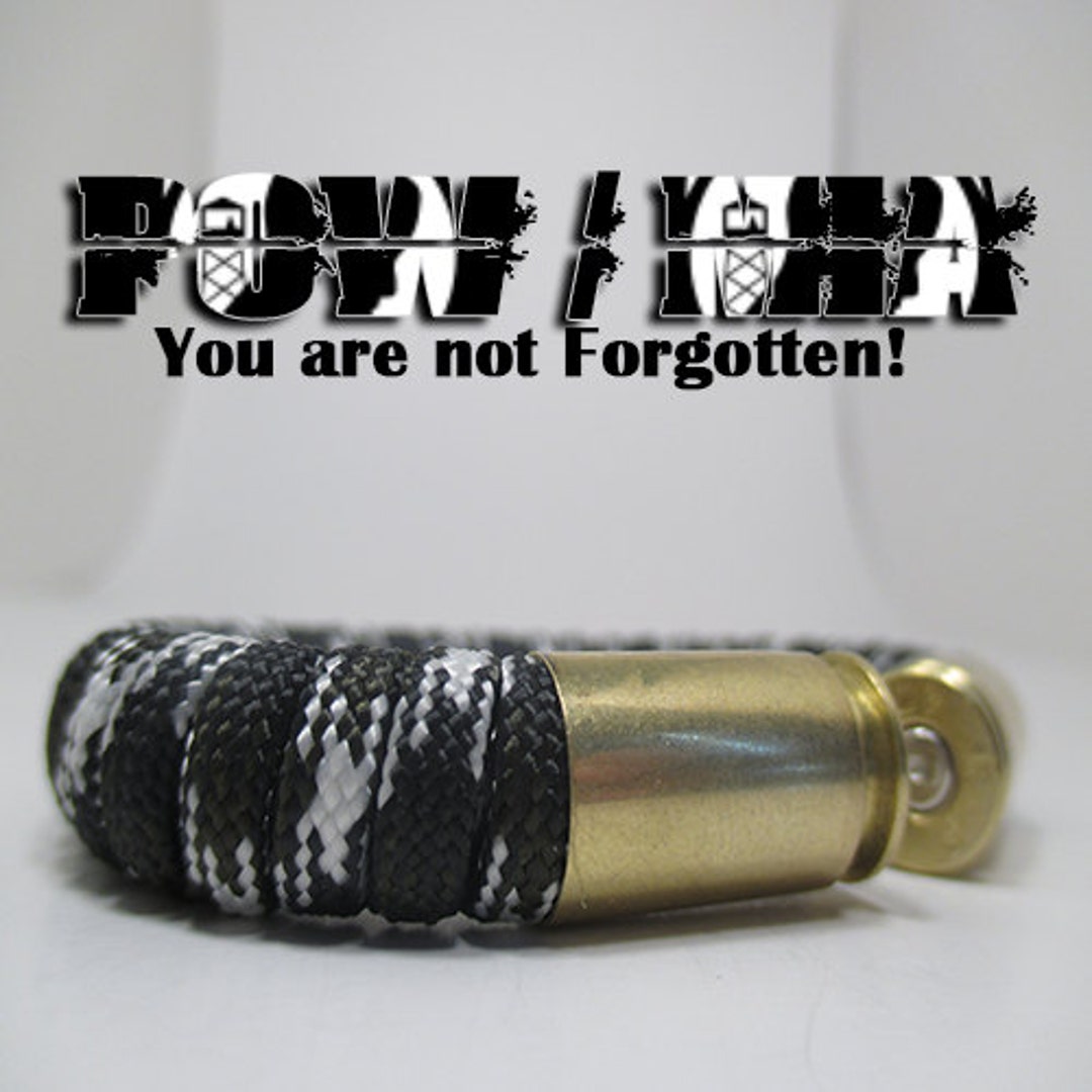 POW / MIA Military and Second Amendment Paracord Bullet Bracelet (40 ...