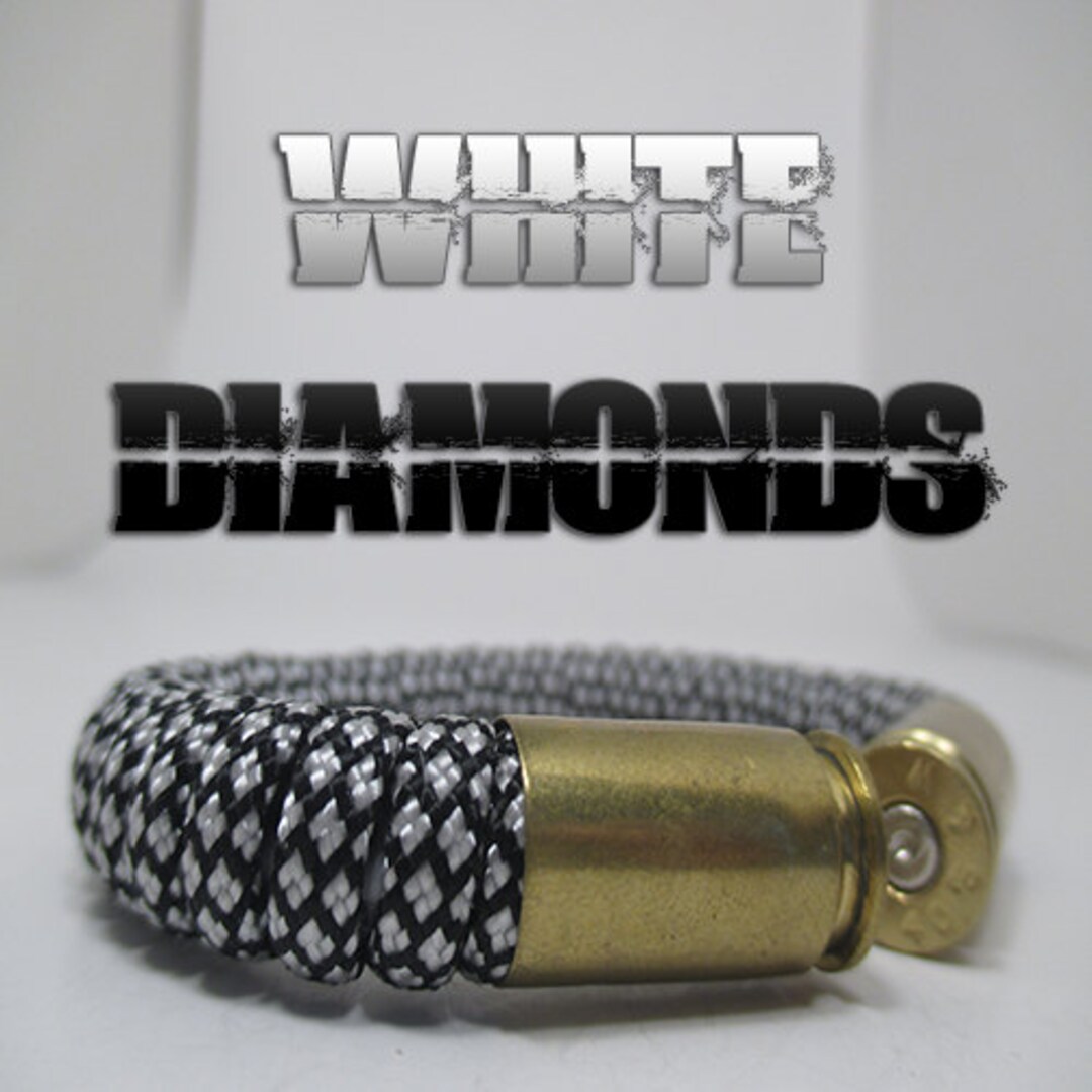 White Diamonds Military and Second Amendment Paracord Bullet Bracelet ...