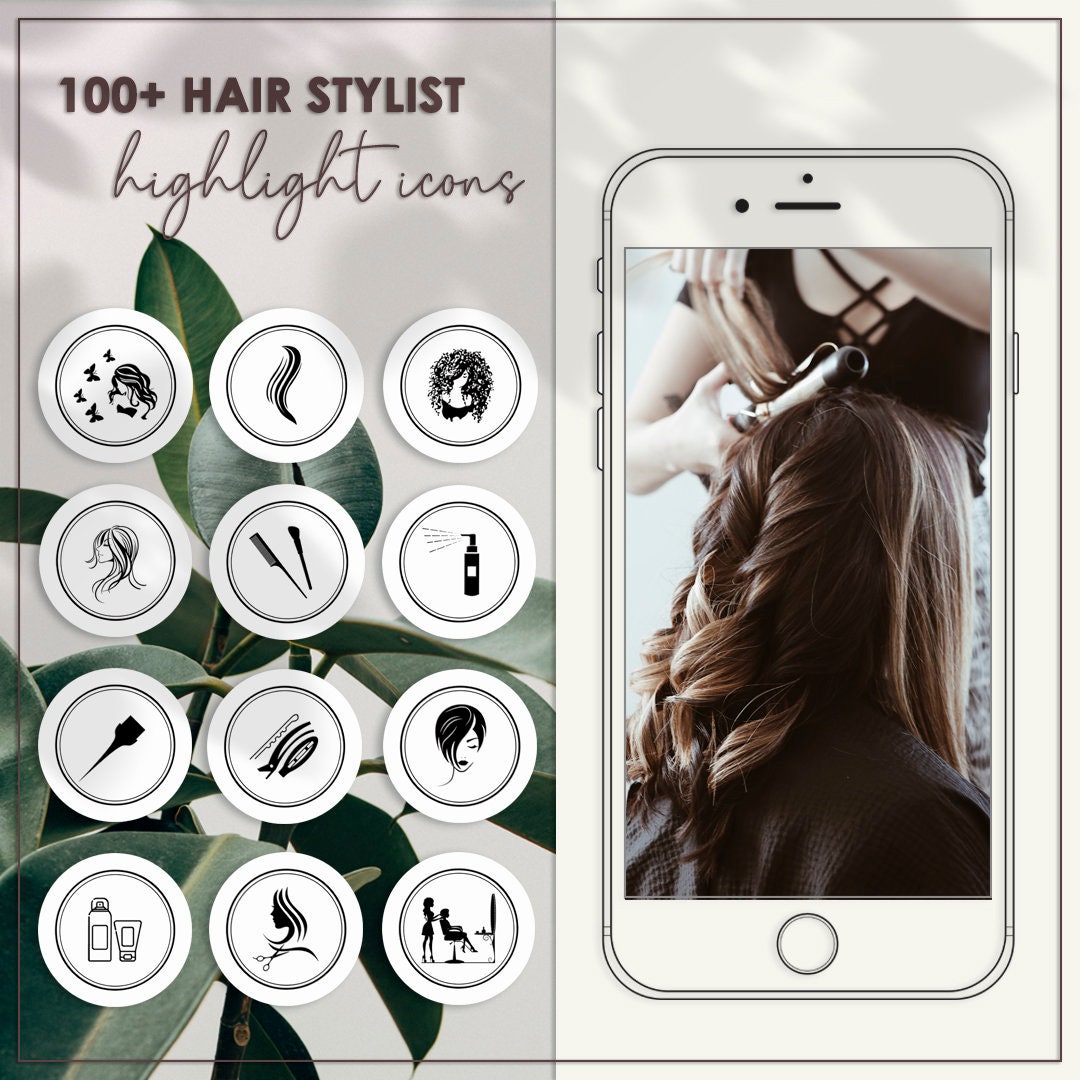 Graphic Design 100 Hairstylist Instagram & Facebook Story Highlight ...