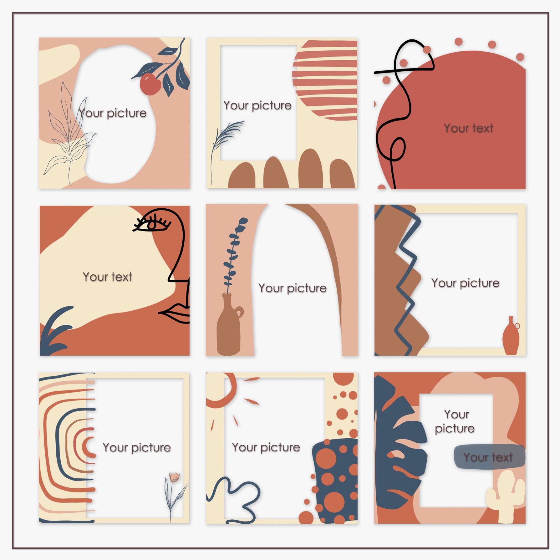 Instagram Post Templates, Highlight Covers IG Kit, Universal Insta ...