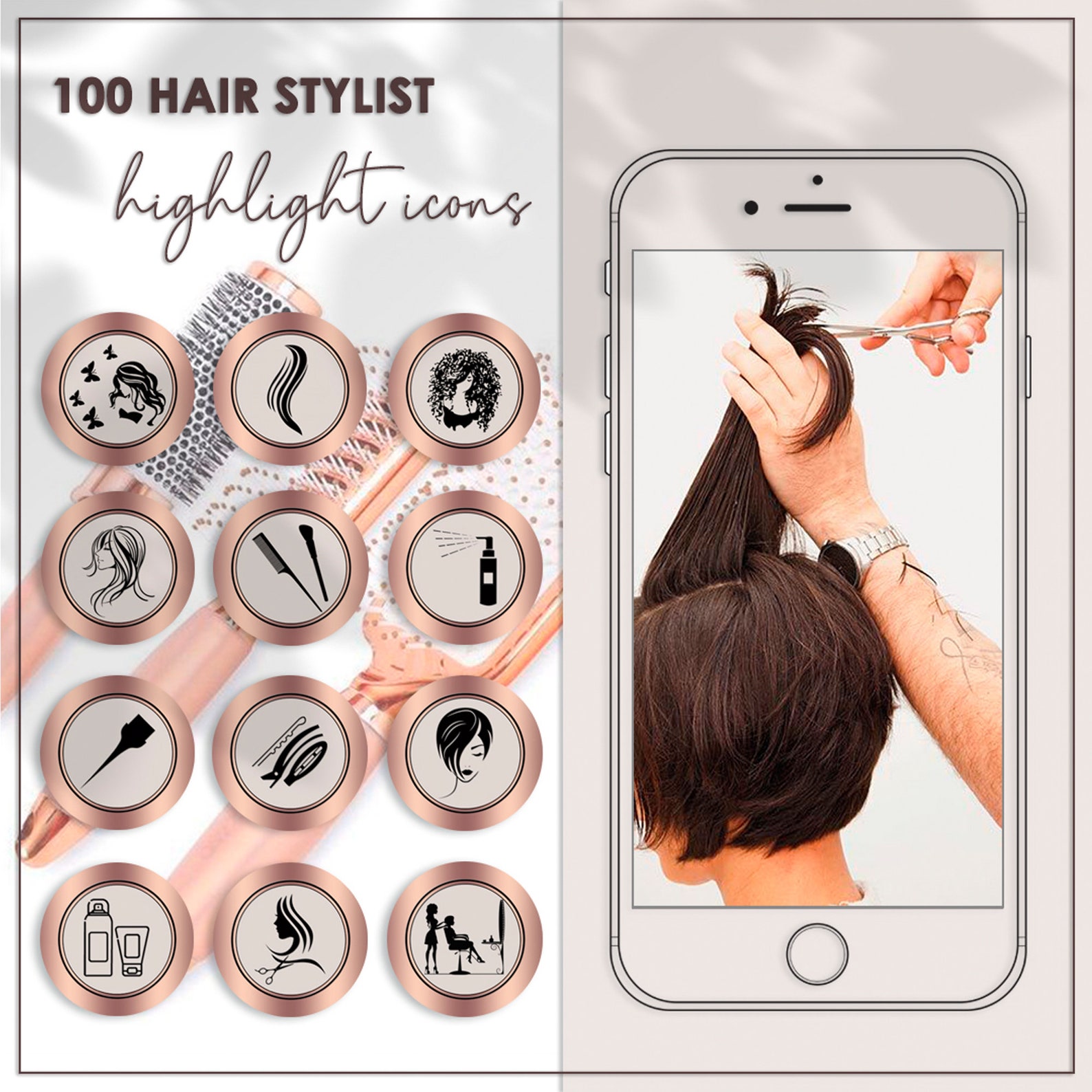 Instagram Story Highlight Icon Covers, Woman Hairstylist IG Icons ...