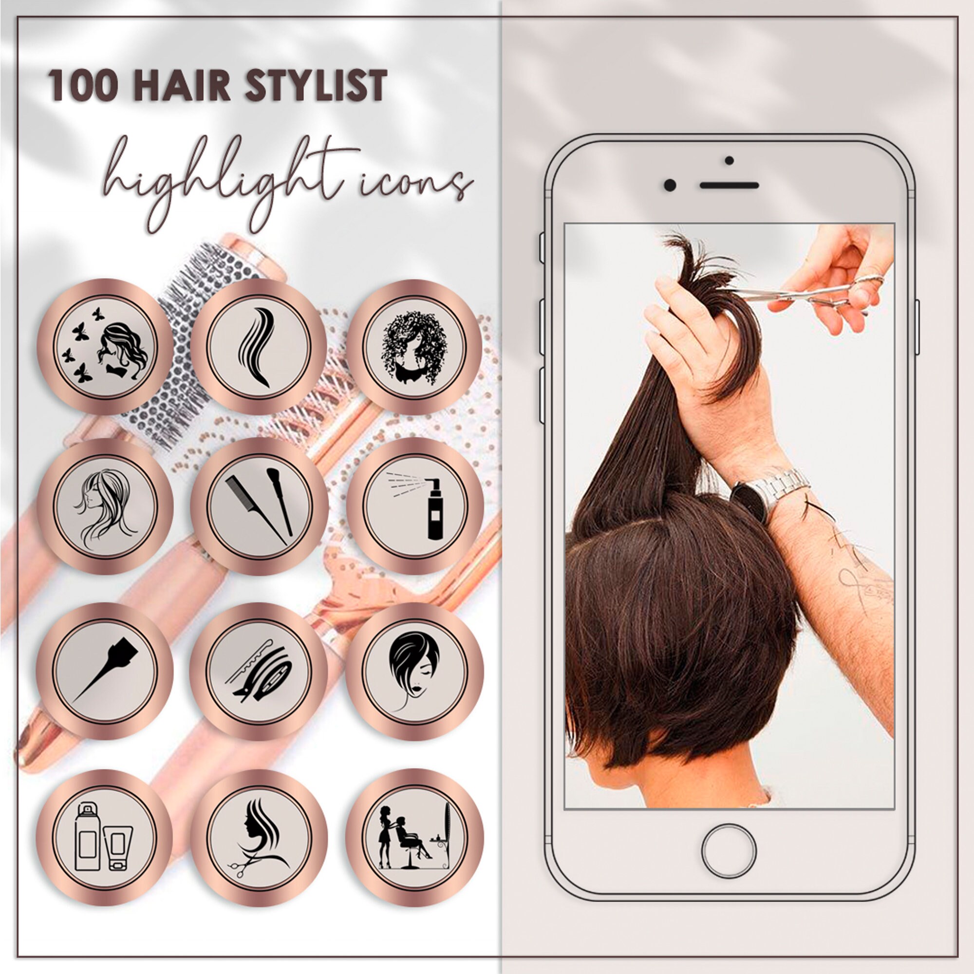 Instagram Story Highlight Icon Covers, Woman Hairstylist IG Icons ...