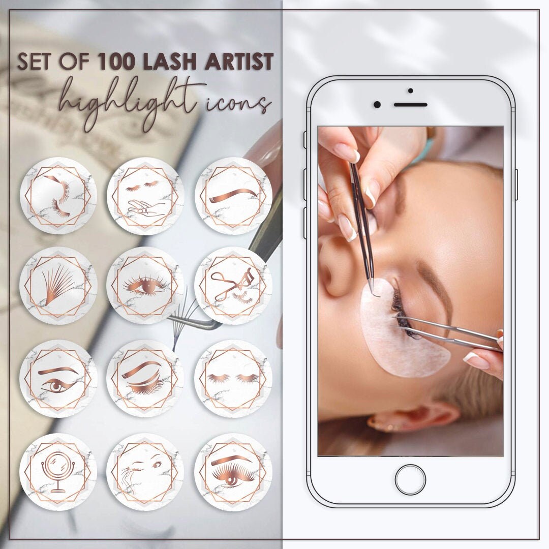 100 LASH ARTIST Instagram Story Icons Insta Make Up IG - Etsy