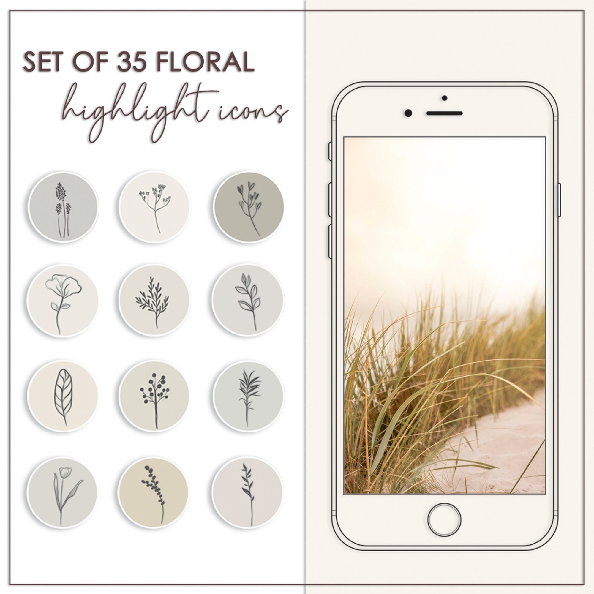 Instagram Story Highlight Icon Covers, Herbal IG Covers, Botanic Social ...