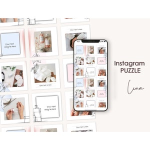 Instagram PUZZLE Post Template, IG Endless Feed, Hand Drawn Illustrated ...