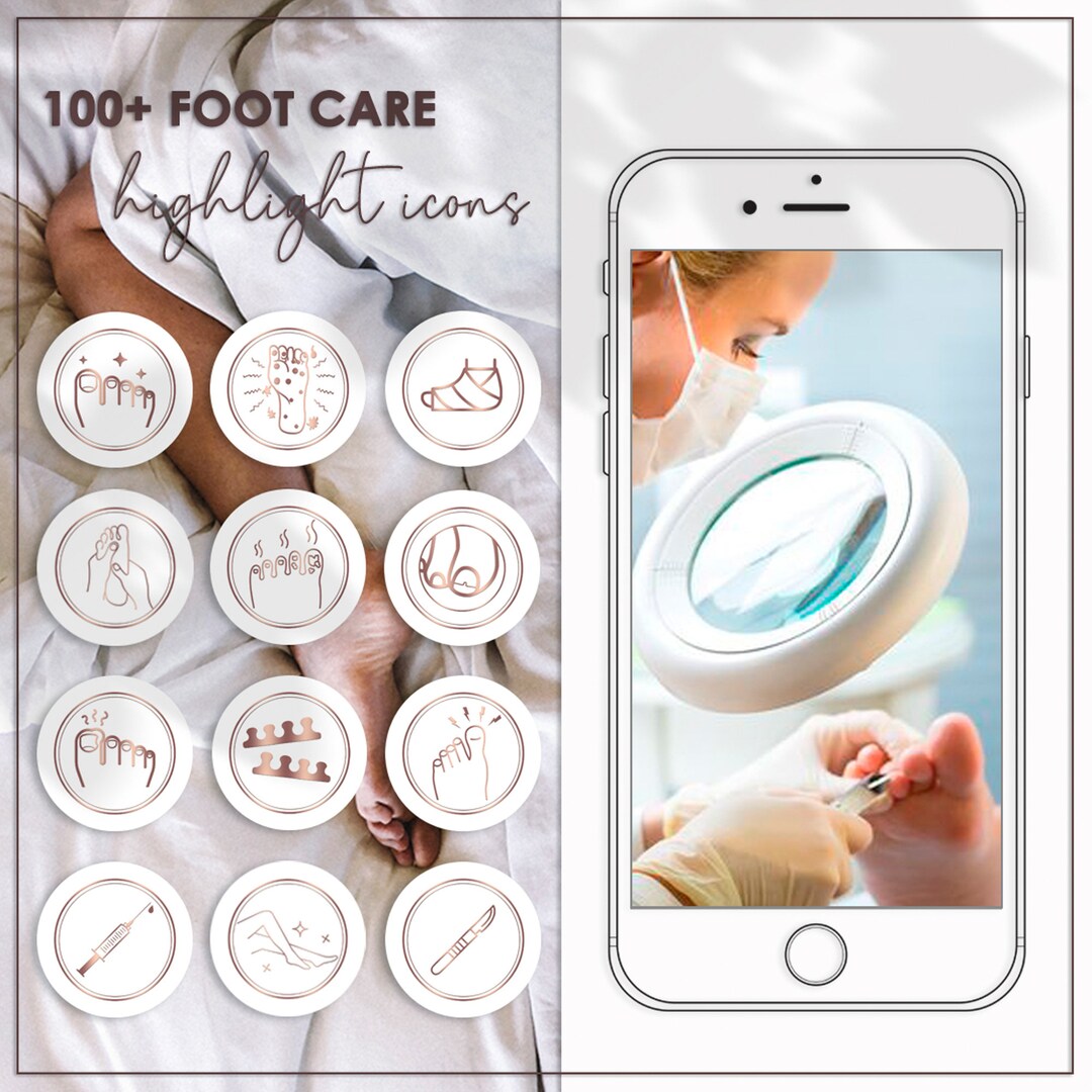 Instagram Story Highlight Icon Covers, FOOT CARE IG Icons, Insta Rose ...