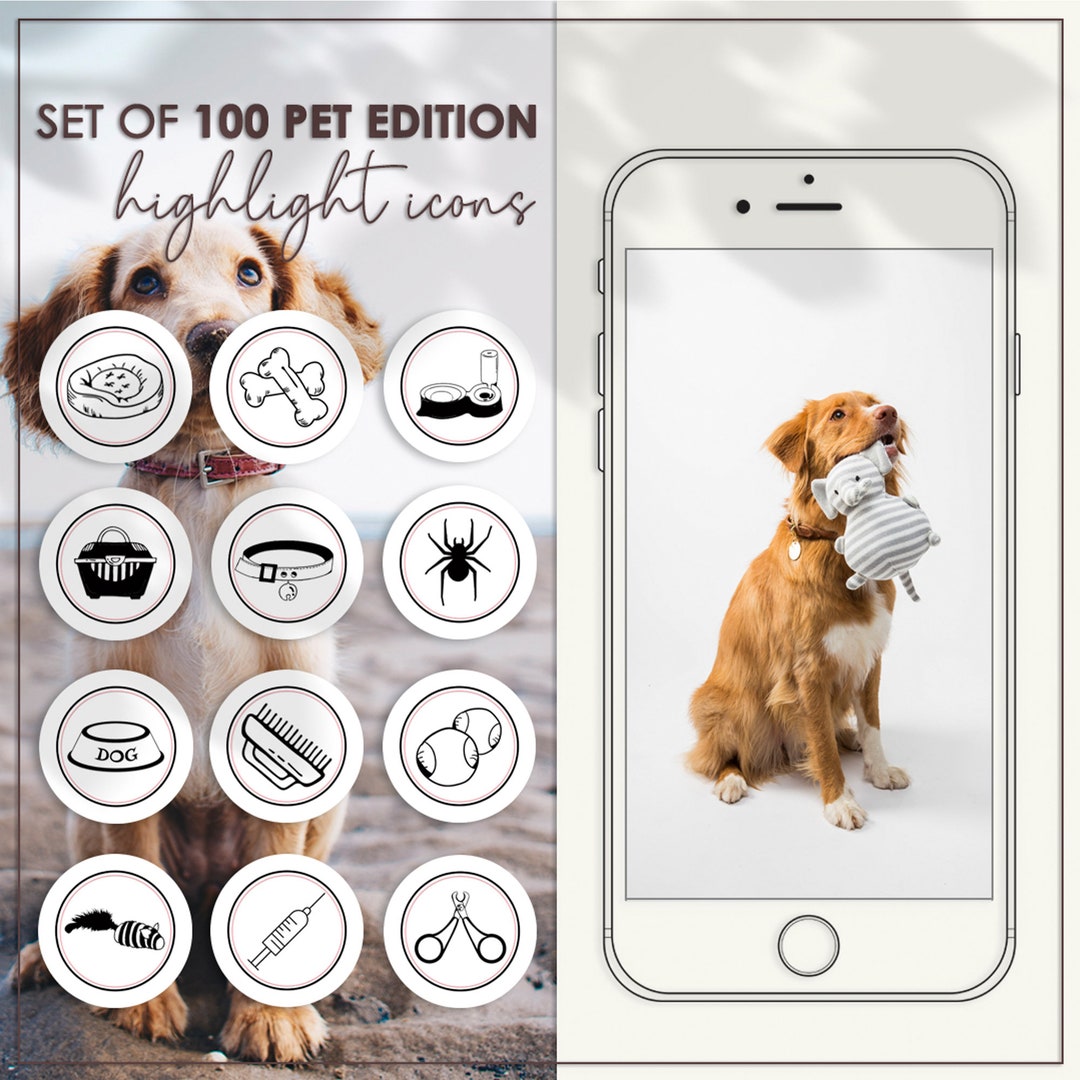 Instagram Story Highlight Icon Covers, Pet Edition IG Icons, Dog & Cat ...