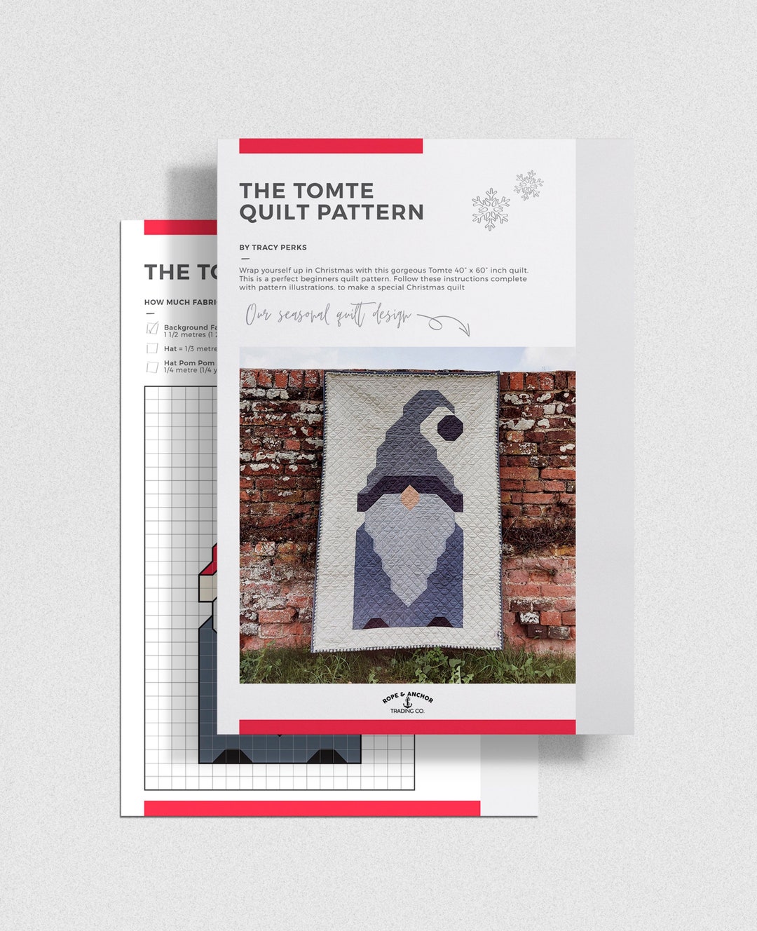 Tomte Quilt Pattern - Christmas Quilt Pattern, Easy Beginner Friendly ...