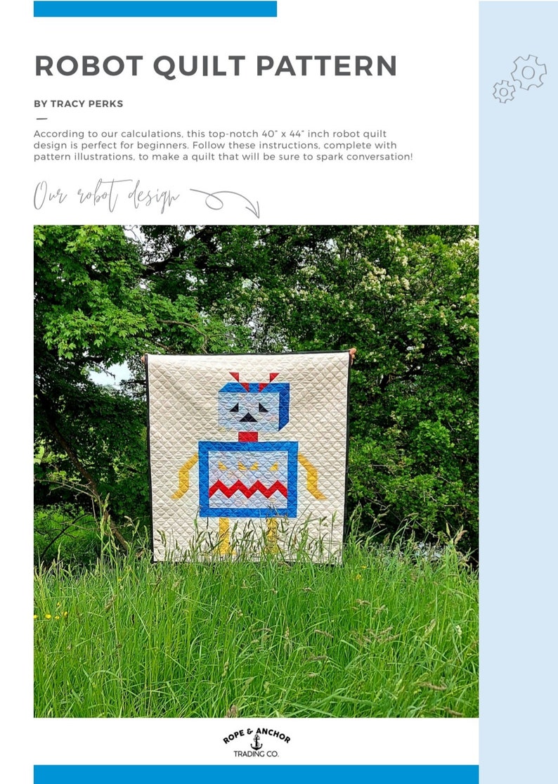 Robot Quilt Pattern - Etsy