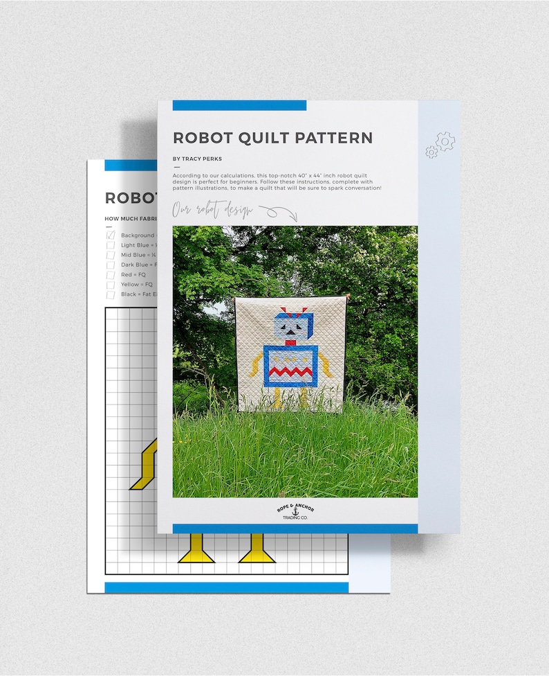 Robot Quilt Pattern - Etsy