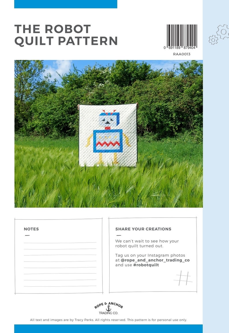 Robot Quilt Pattern - Etsy