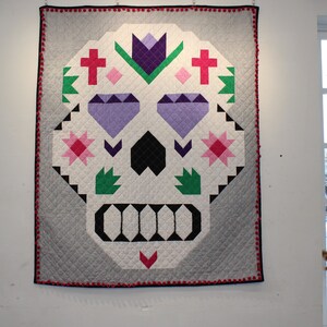 Sugar Skull Quilt Pattern -halloween Quilt Pattern, Easy Quilt Pattern ...