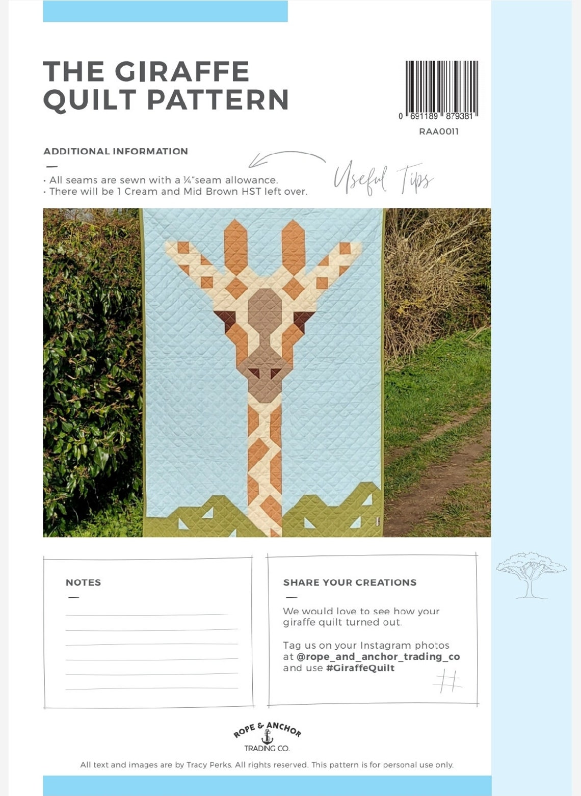Giraffe Quilt Pattern | Etsy