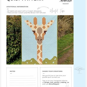 Giraffe Quilt Pattern - Etsy