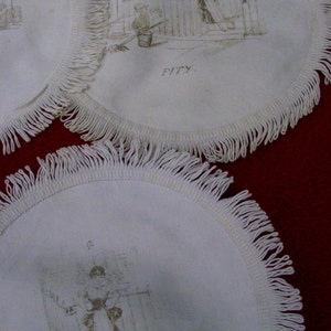 Rare Antique Satirical Cartoon Table Mats on the Theme of Love and ...