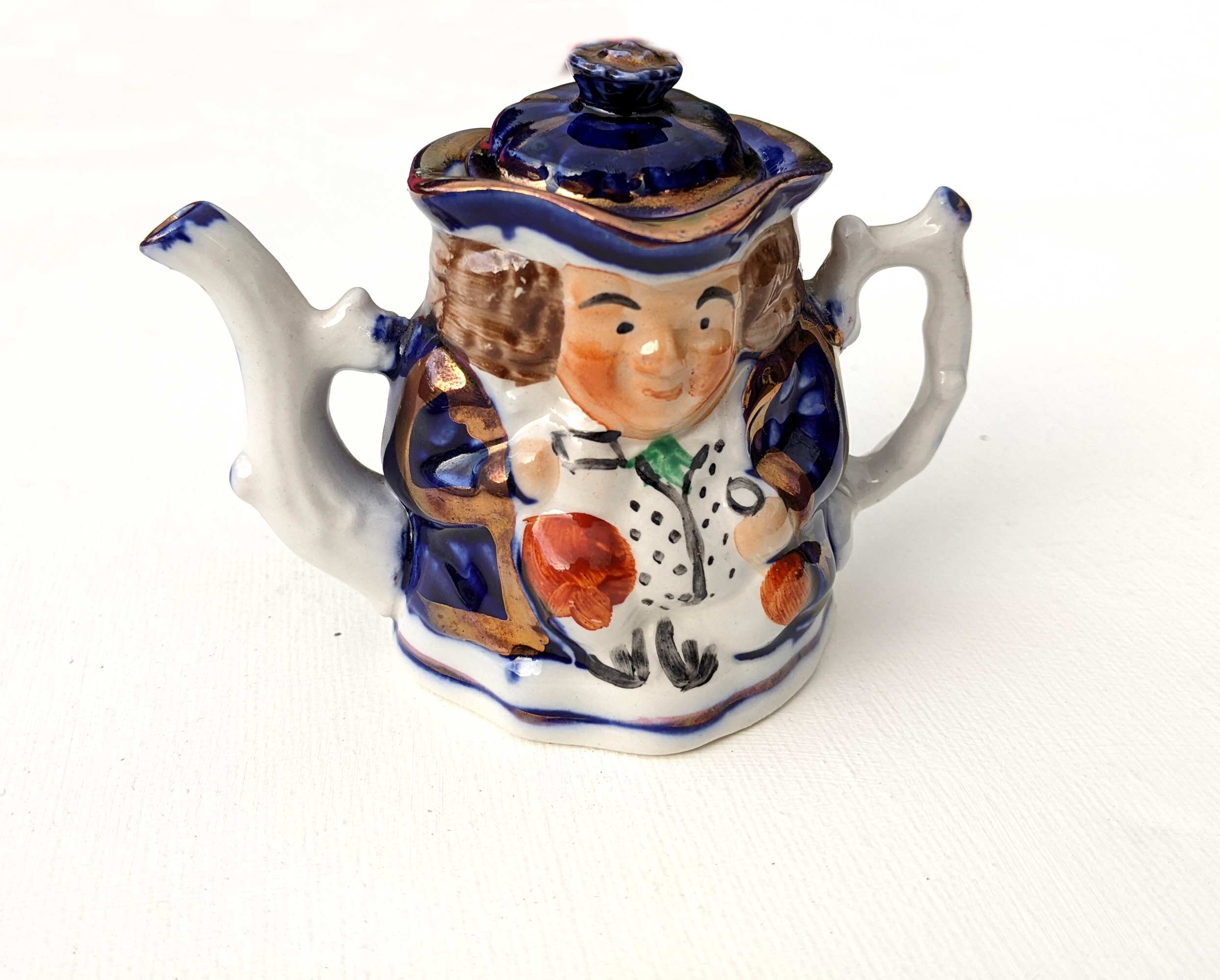 Antique Tiny Toby Jug Teapot by Allertons, Double Faced, With Lid, Flow ...
