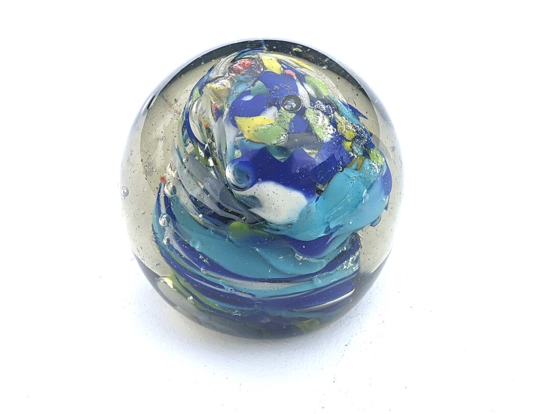Vintage Paperweight With Swirly, Abstract Planet Earth Appearance ...